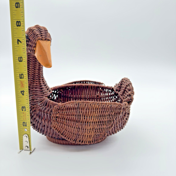 Vintage | Accents | Vintage Wicker Goose Duck Basket Planter Farmhouse ...
